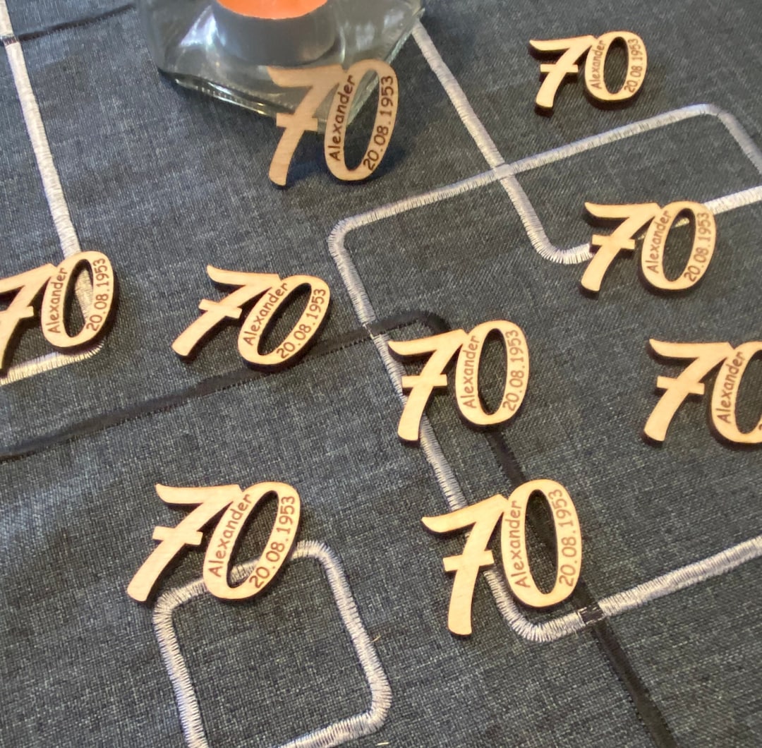 Personalized 70th Birthday Decorations, Wooden Numbers, Table ...