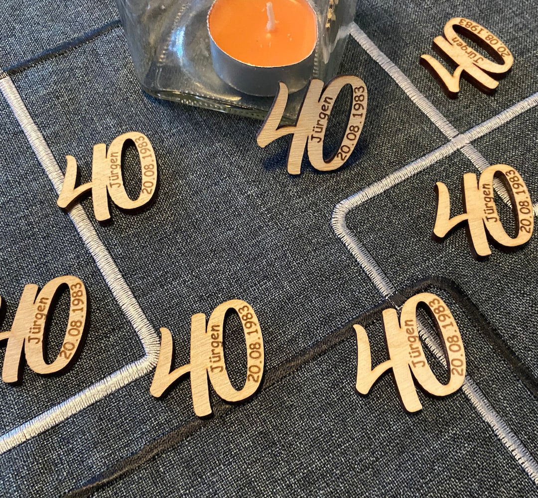 Personalized 40th Birthday Decorations, Wooden Numbers, Table ...