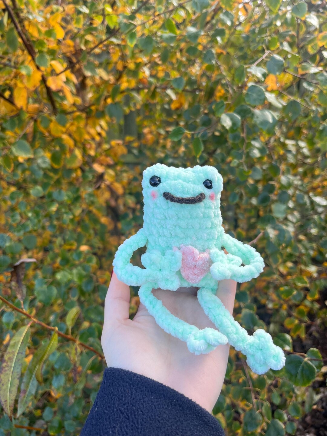 Crochet Leggy Froggy Holding Heart: Handmade Kawaii Plush Toy - Etsy