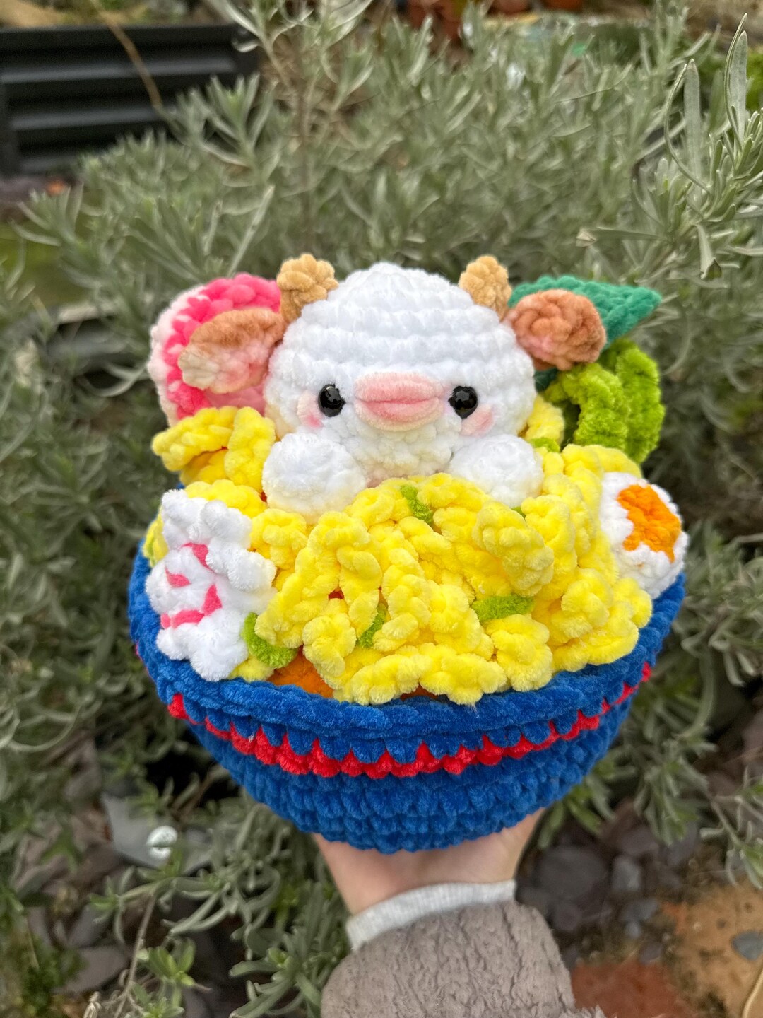 Crochet Cow in Ramen Bowl | Made to Order | Noodles | Crochet Amigurumi ...