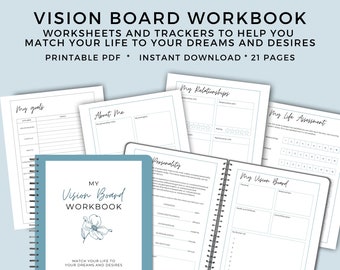 Printable Vision Board Vision Board Template 2023 Dream Life - Etsy