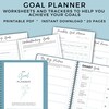 Vision Board and Goal Setting Worksheets, SMART Goal Planner Task ...