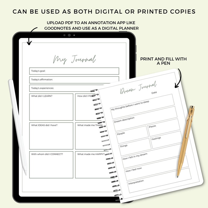 Self Care Journal, Printable, Daily Journaling, Self-care Prompts ...