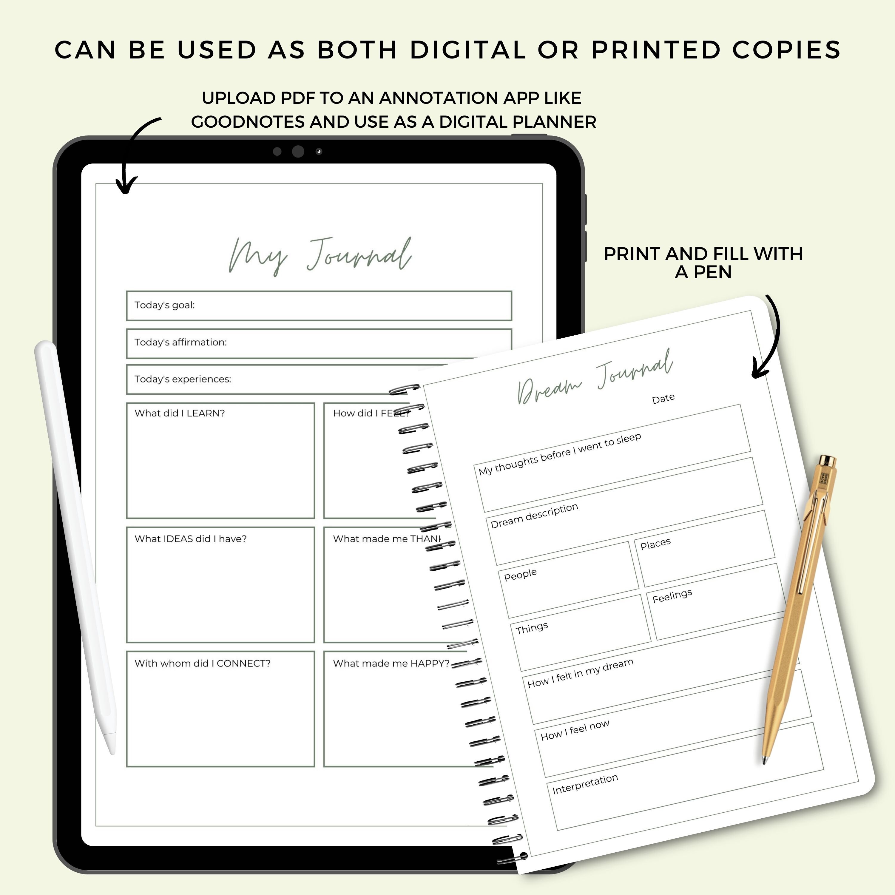 Self Care Journal, Printable, Daily Journaling, Self-care Prompts ...