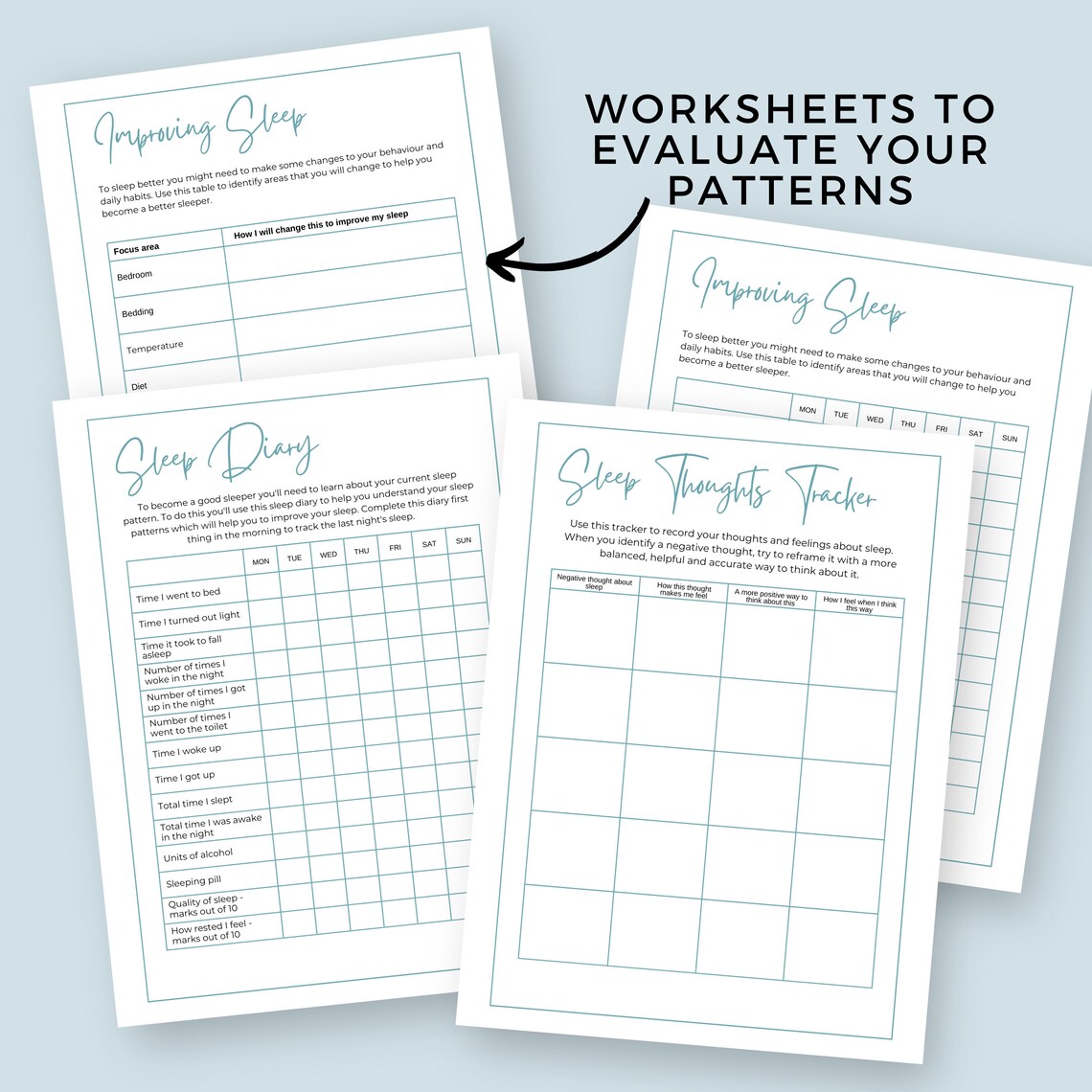 Sleep Tracker Journal for Menopause, Daily & Monthly Diary, Evaluation ...