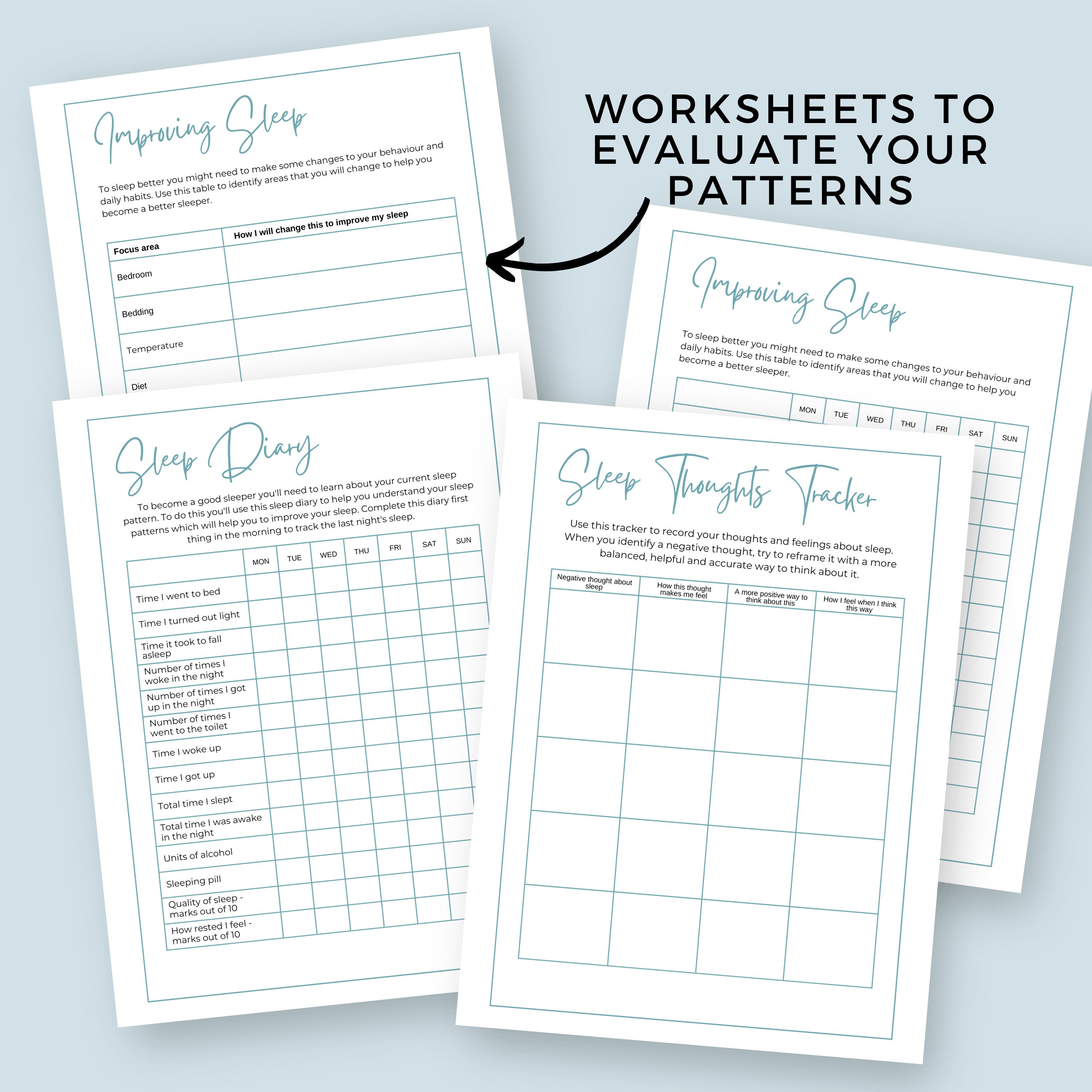 Sleep Tracker Journal for Menopause, Daily & Monthly Diary, Evaluation ...