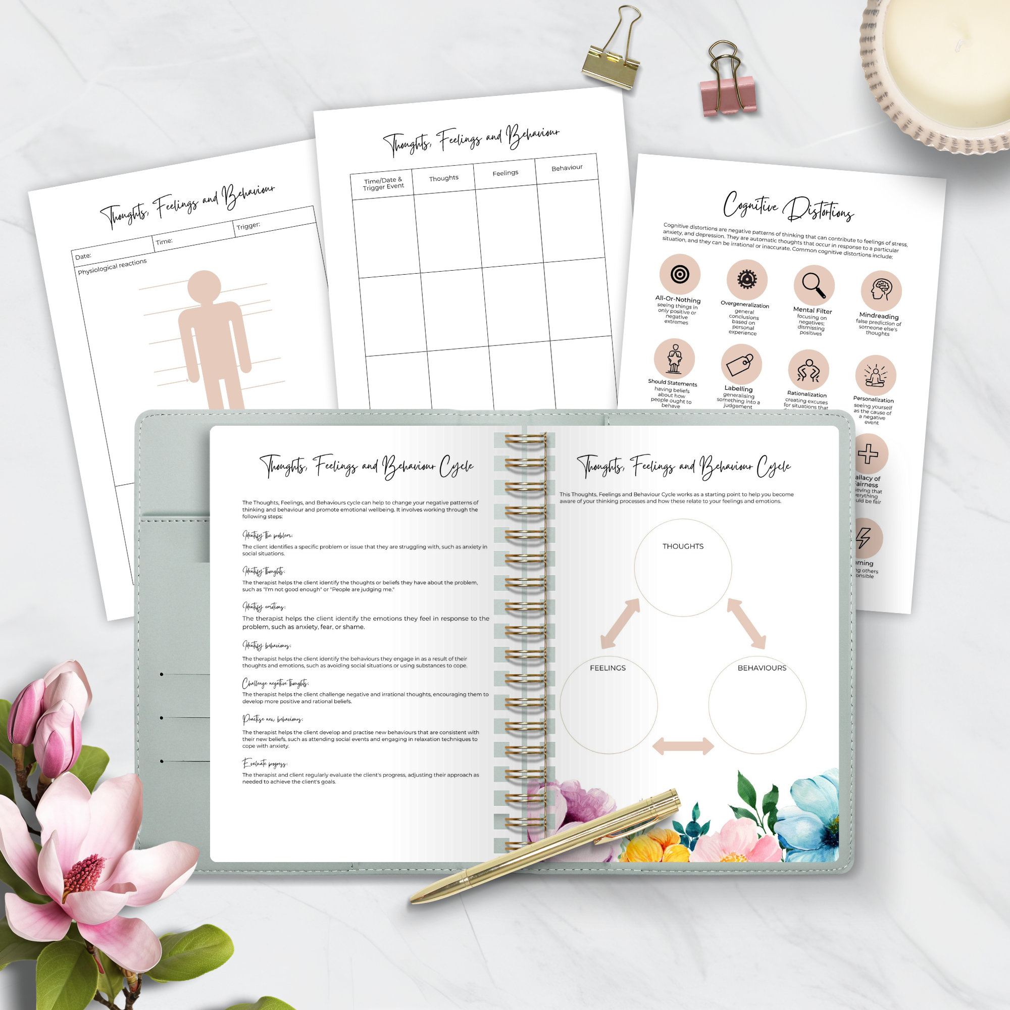 Menopause Positive Mindset Workbook, Cognitive Behavioral Therapy (CBT ...