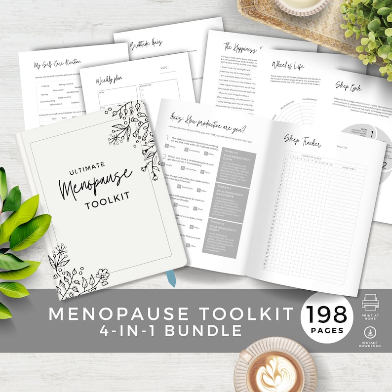 Printable Wellbeing Toolkit, Menopause Self Care Planner, Positive ...