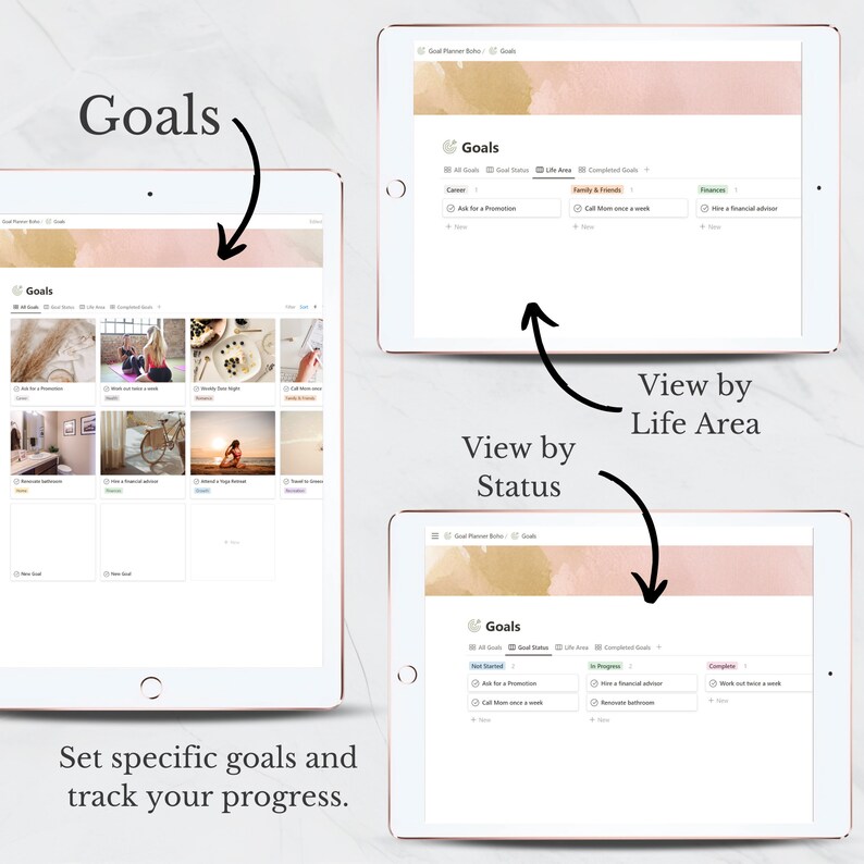 Notion Template Goal Setting, Digital Personal Life Planner, Vision ...