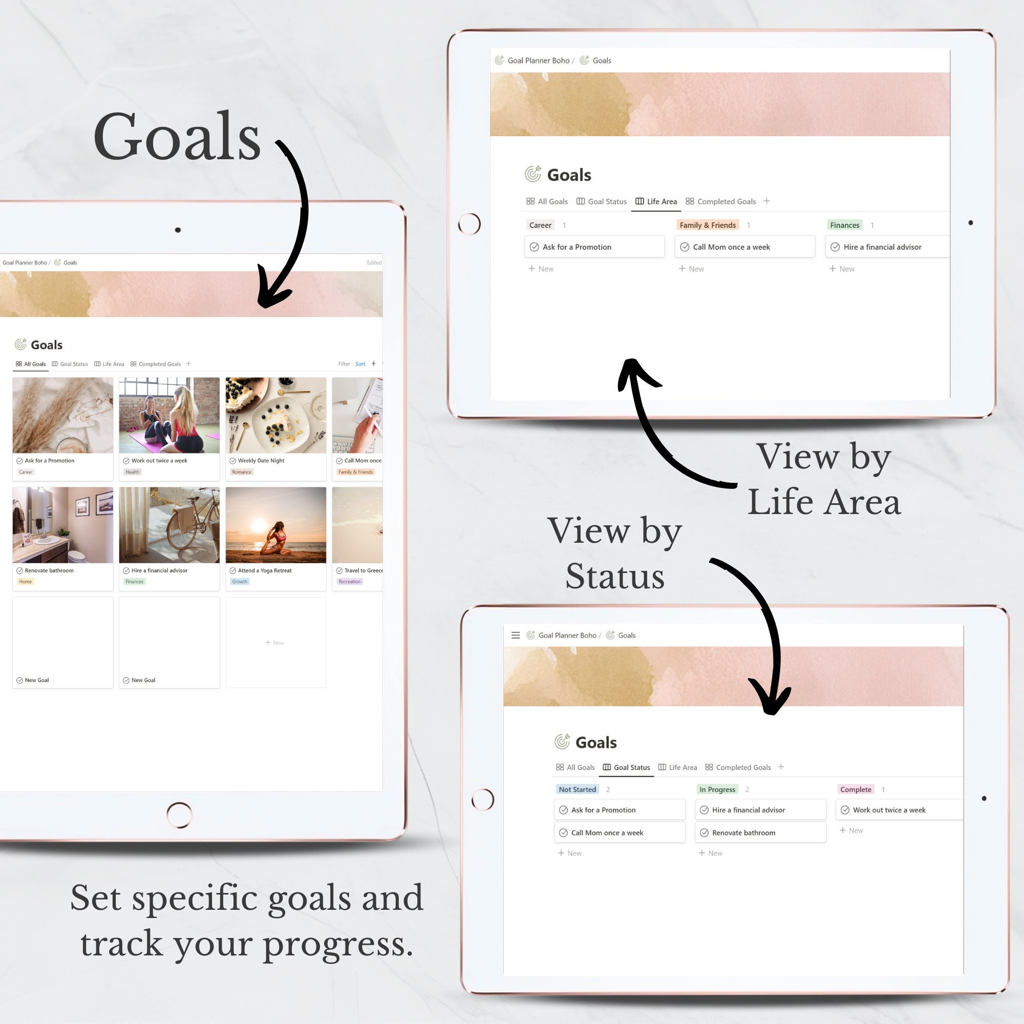 Notion Template Goal Setting, Digital Personal Life Planner, Vision ...