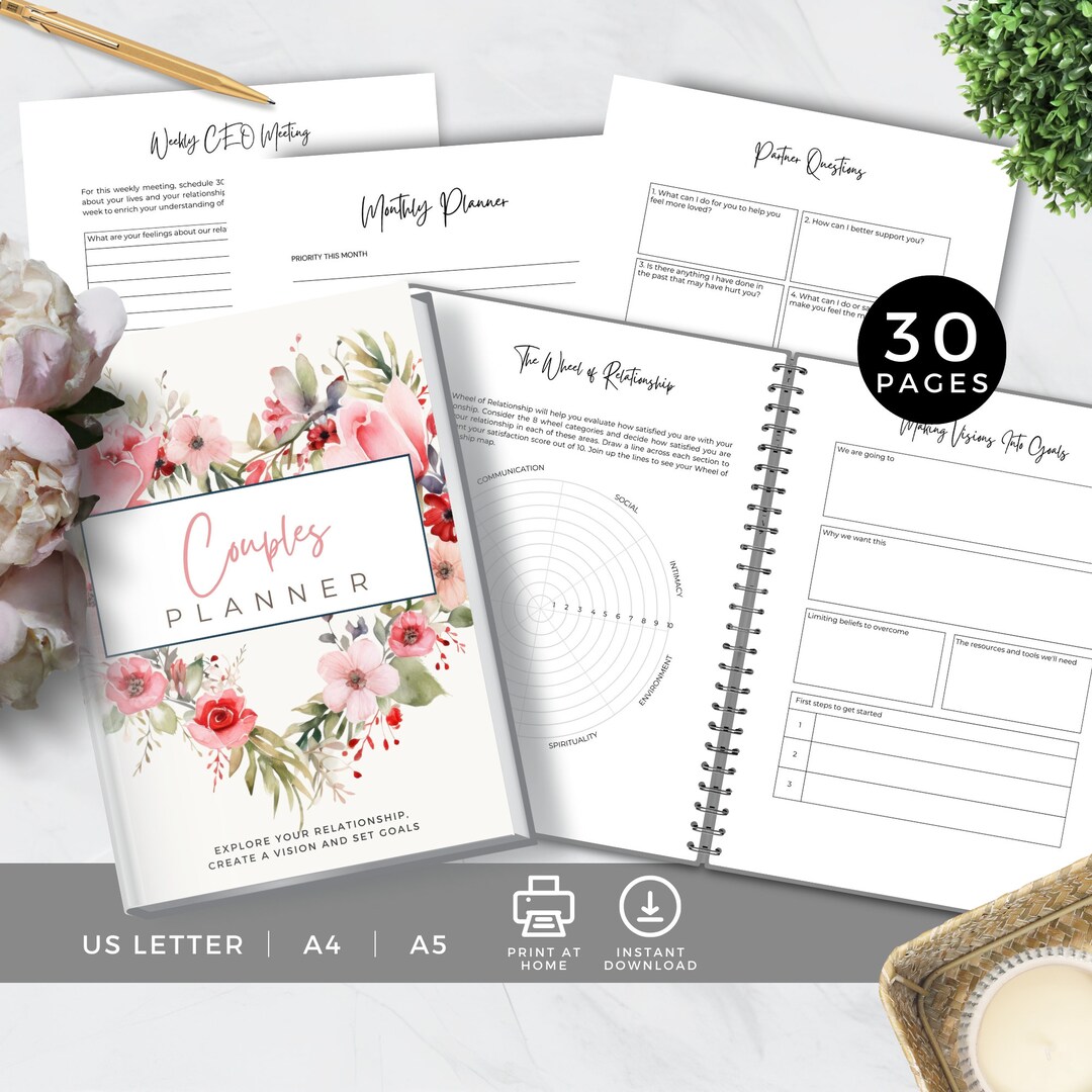 Goal Planner for Couples, Relationship Journal, Date Night Activity ...