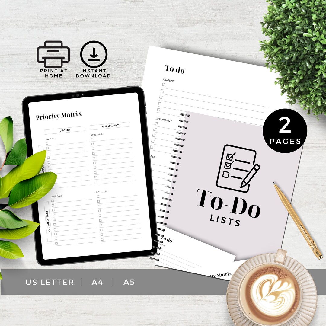 To Do List With Priority Template, Eisenhower Plan, Productivity ...