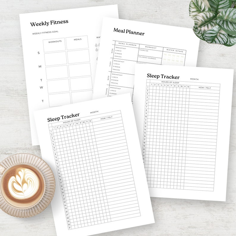 Habit Tracker for Men, Wellbeing & Self Care Checklists, Daily Review ...