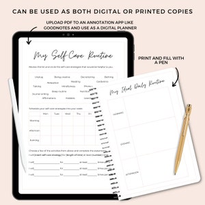 Self Care Daily Routine, Printable PDF, Morning Intention, Evening ...