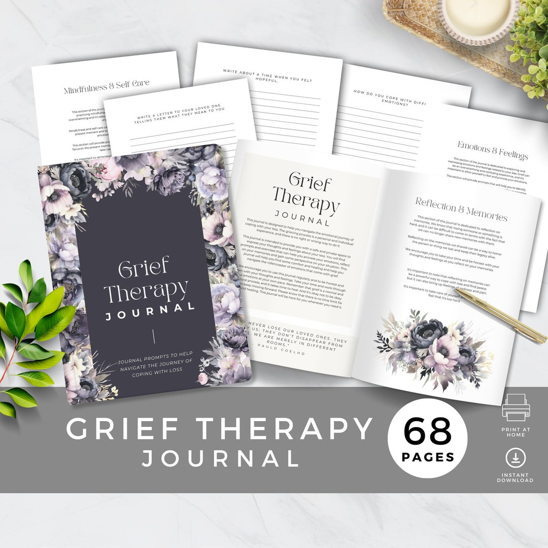 Grief Therapy Worksheets, Guided Journal Prompts, Coping Skills ...