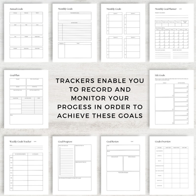 SMART Goal Planner, Printable PDF, Goal Setting Tracker, Monthly ...