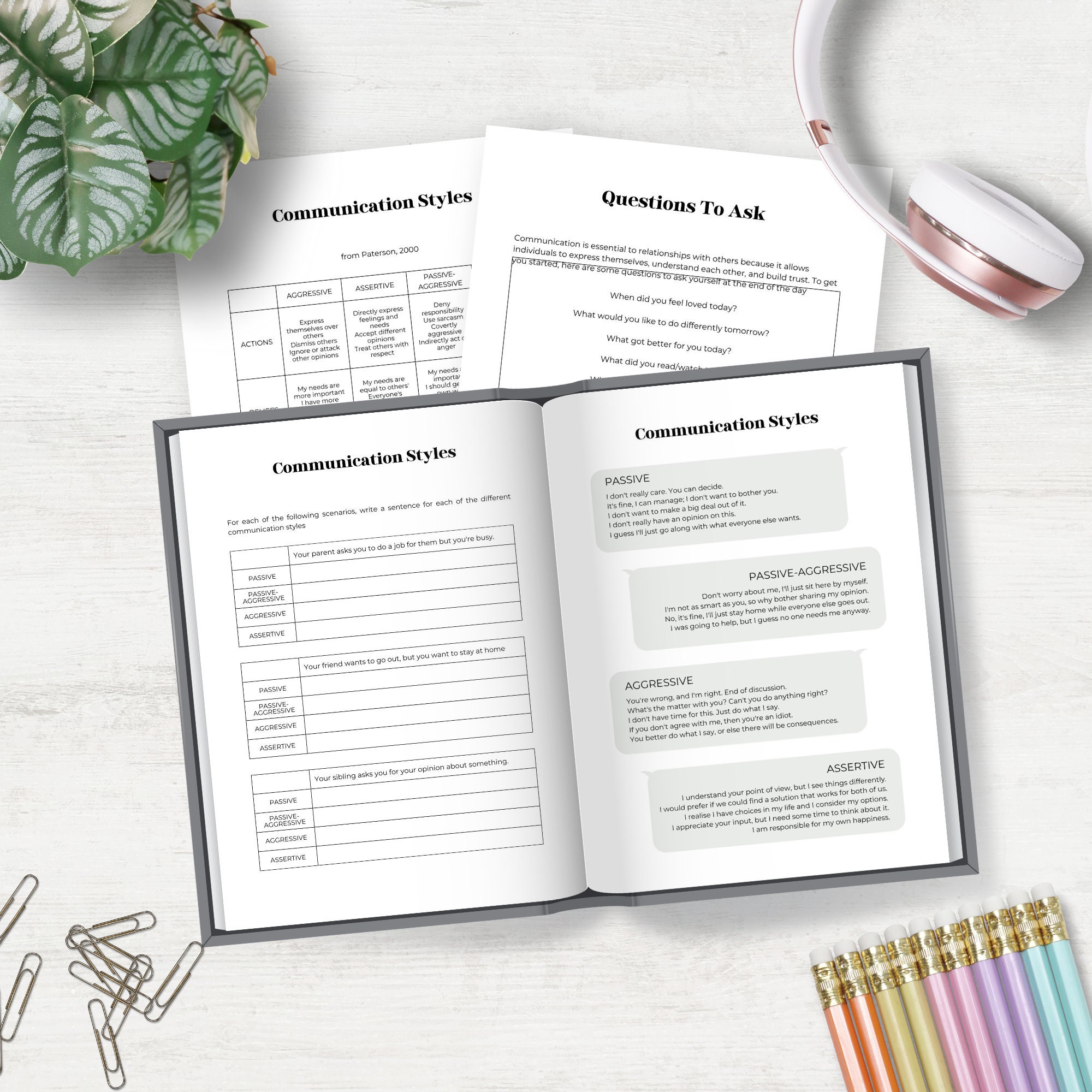 Communication Skills for Teens, Workbook Activities for Effective Self ...