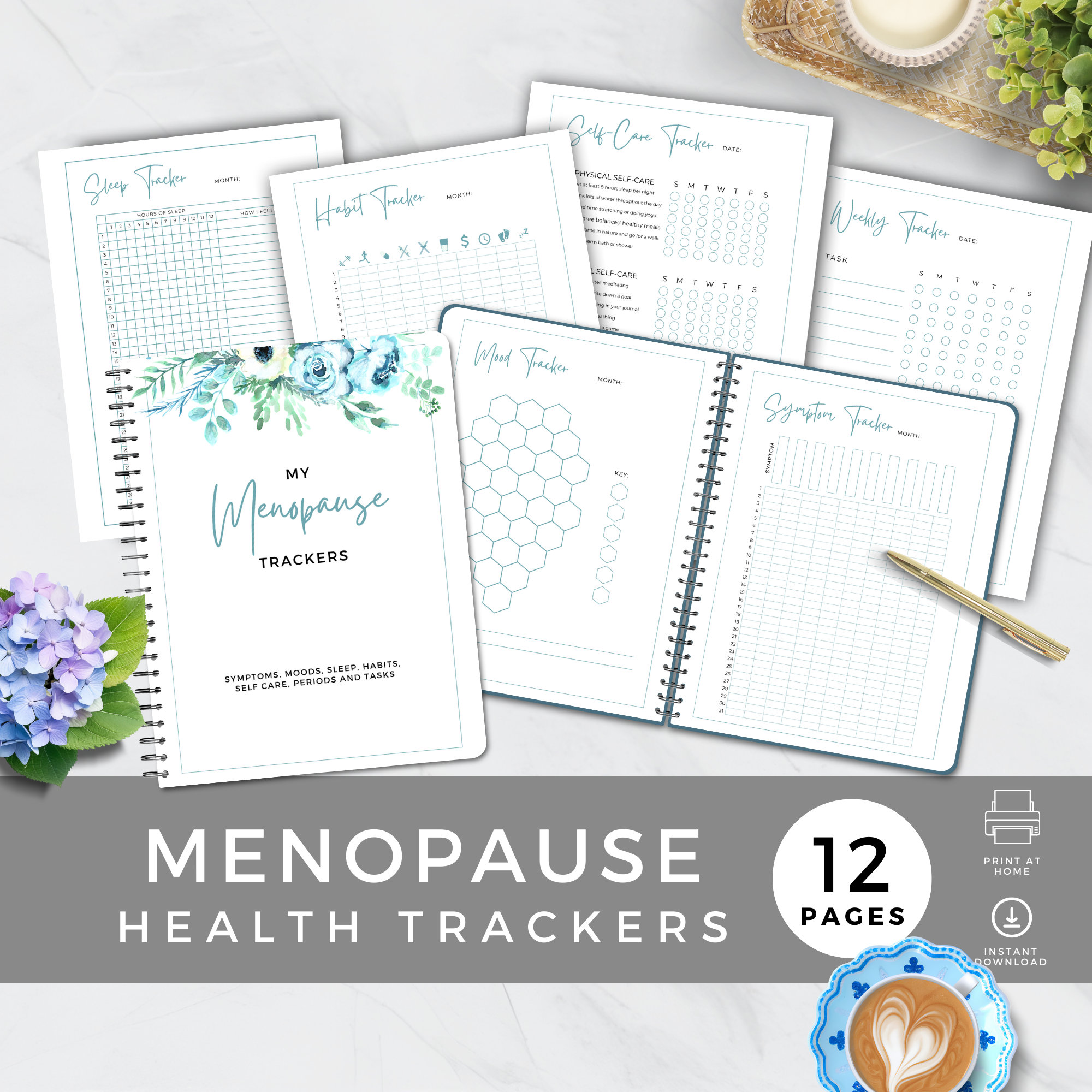 Menopause Trackers Symptoms, Period Cycle, Mood & Sleep Log, Daily ...