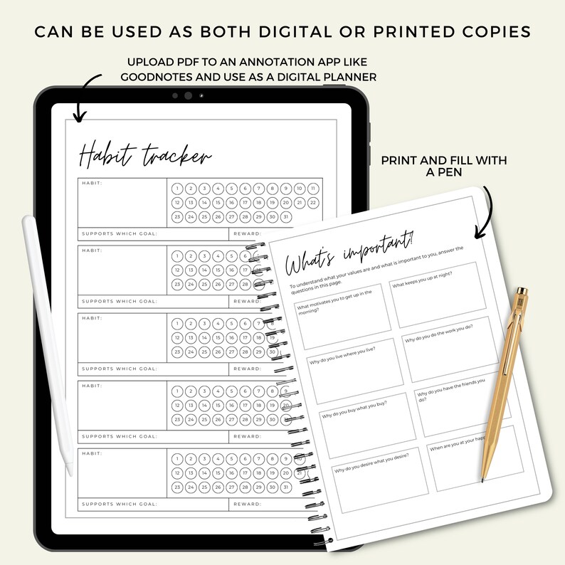Productivity Planner, Goal Setting Tracker, Time Management Worksheets ...