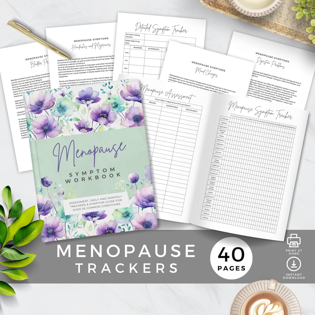 Menopause Symptom Tracker Workbook, Assessment Log, Perimenopause ...