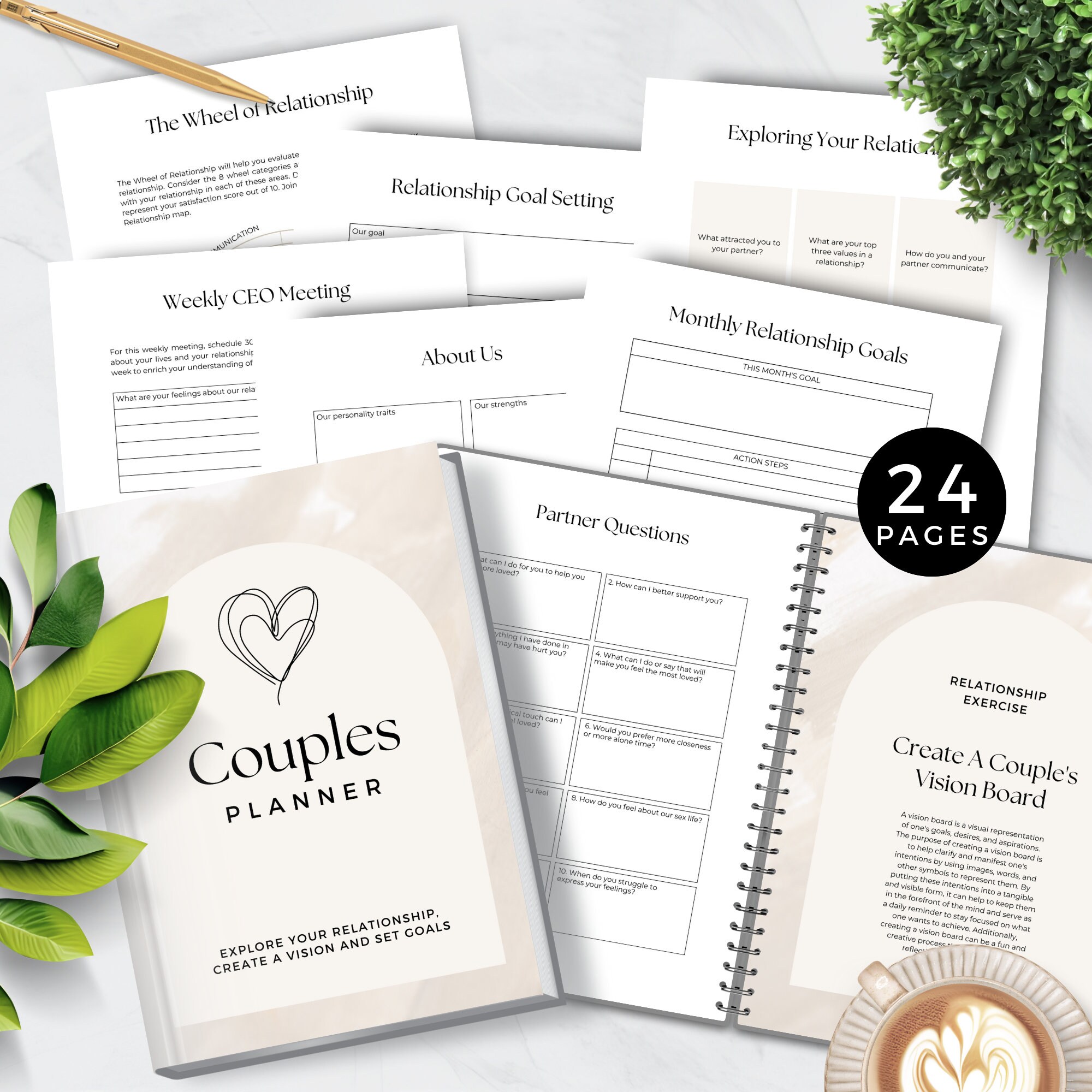Couples Worksheets, Relationship Goals Planner, Gratitude Journal ...