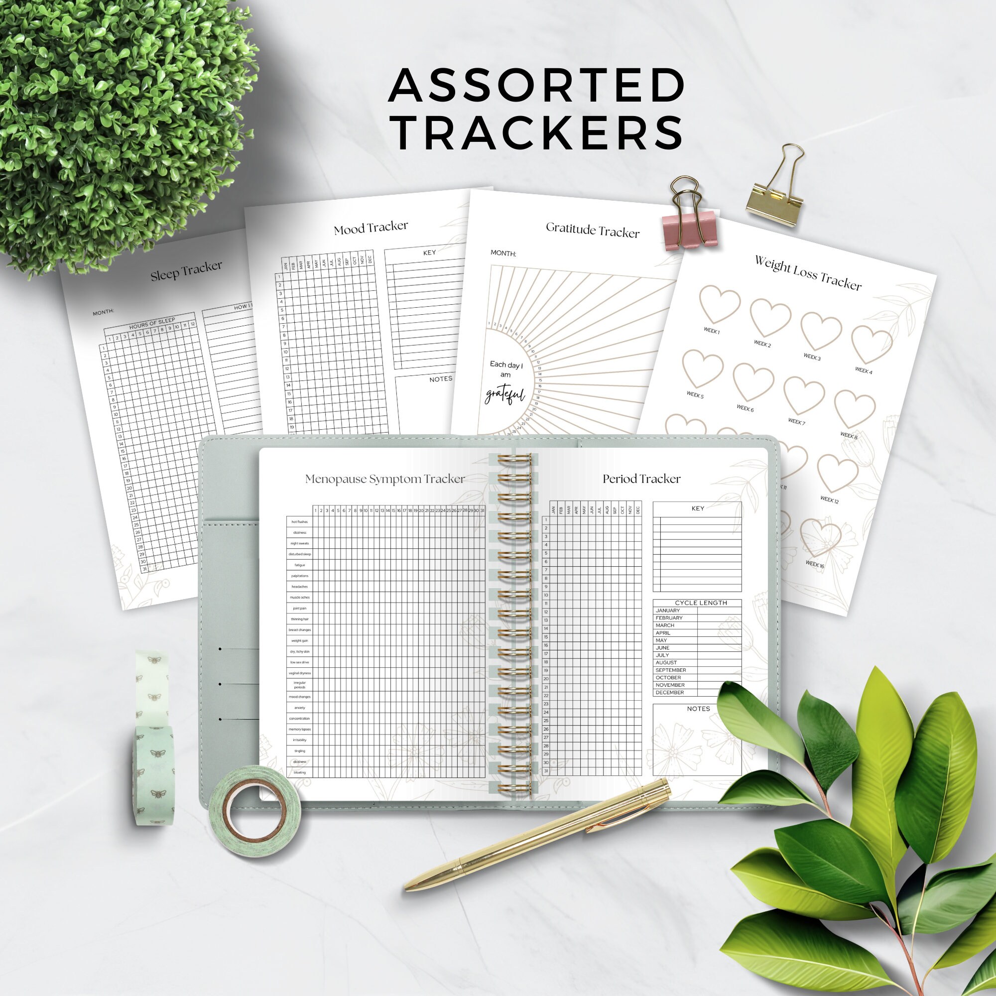 Menopause Journal for Wellbeing, Women's Health Trackers and Workbook ...