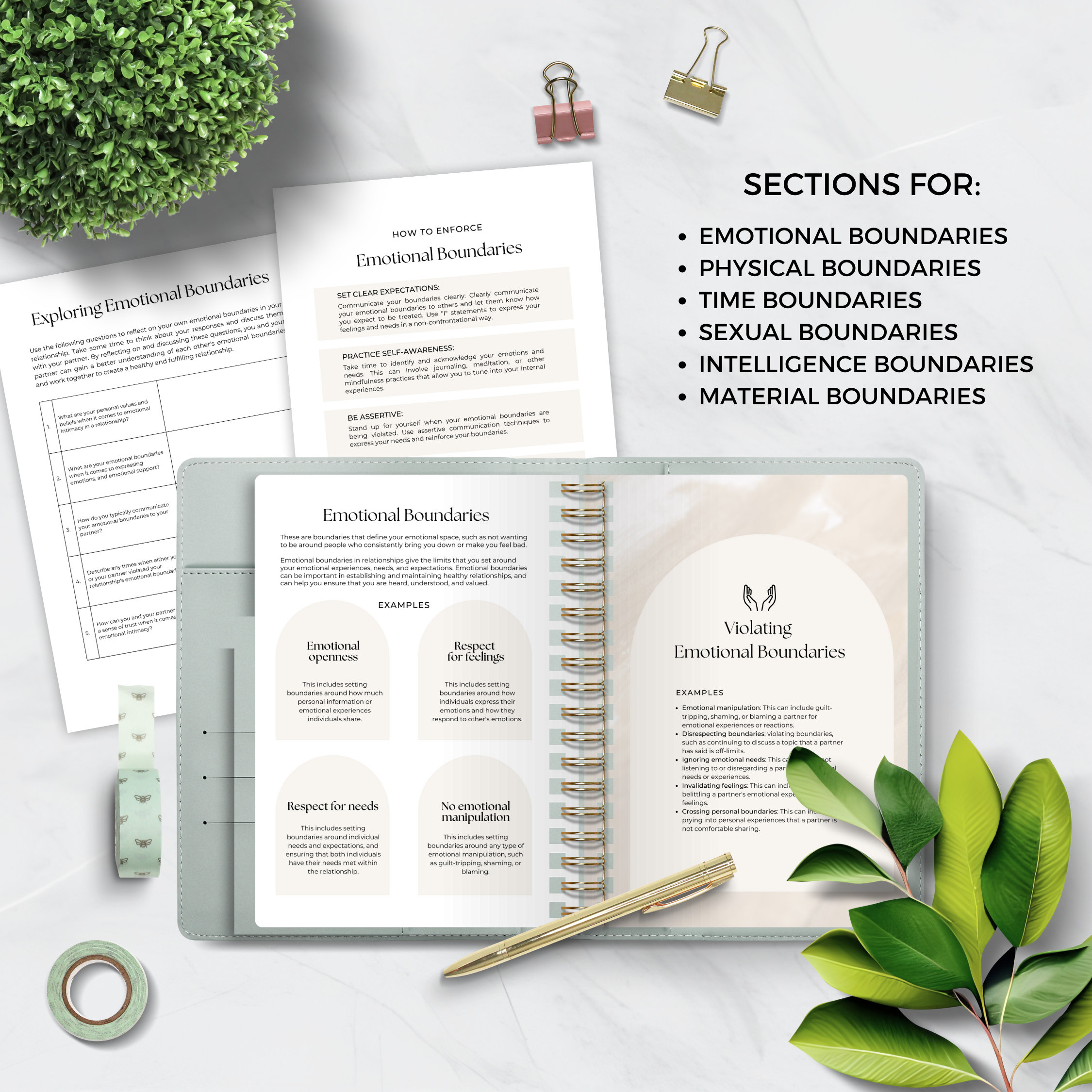 Boundary Worksheets, Setting Boundaries Workbook, Couples ...