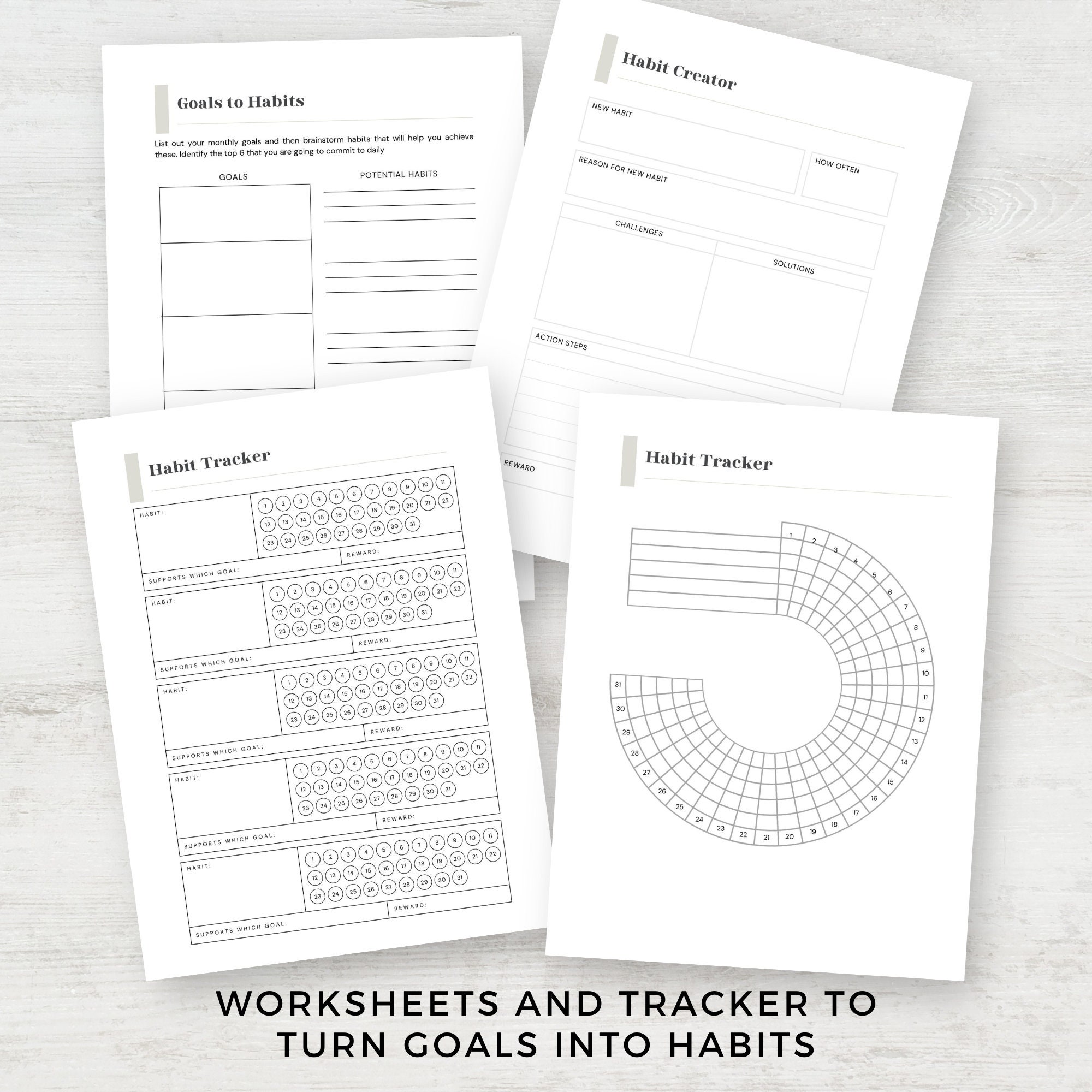 Goal Setting and Habit Tracker, SMART Goal Planner Task Manager, Action ...