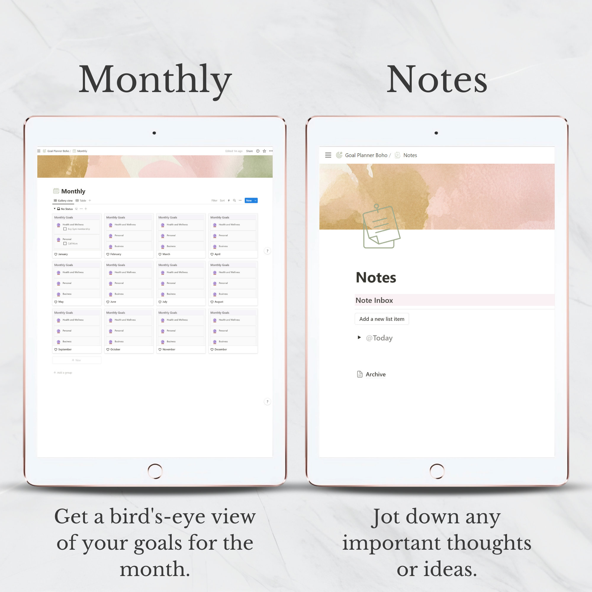 Notion Template Goal Setting, Digital Personal Life Planner, Vision ...