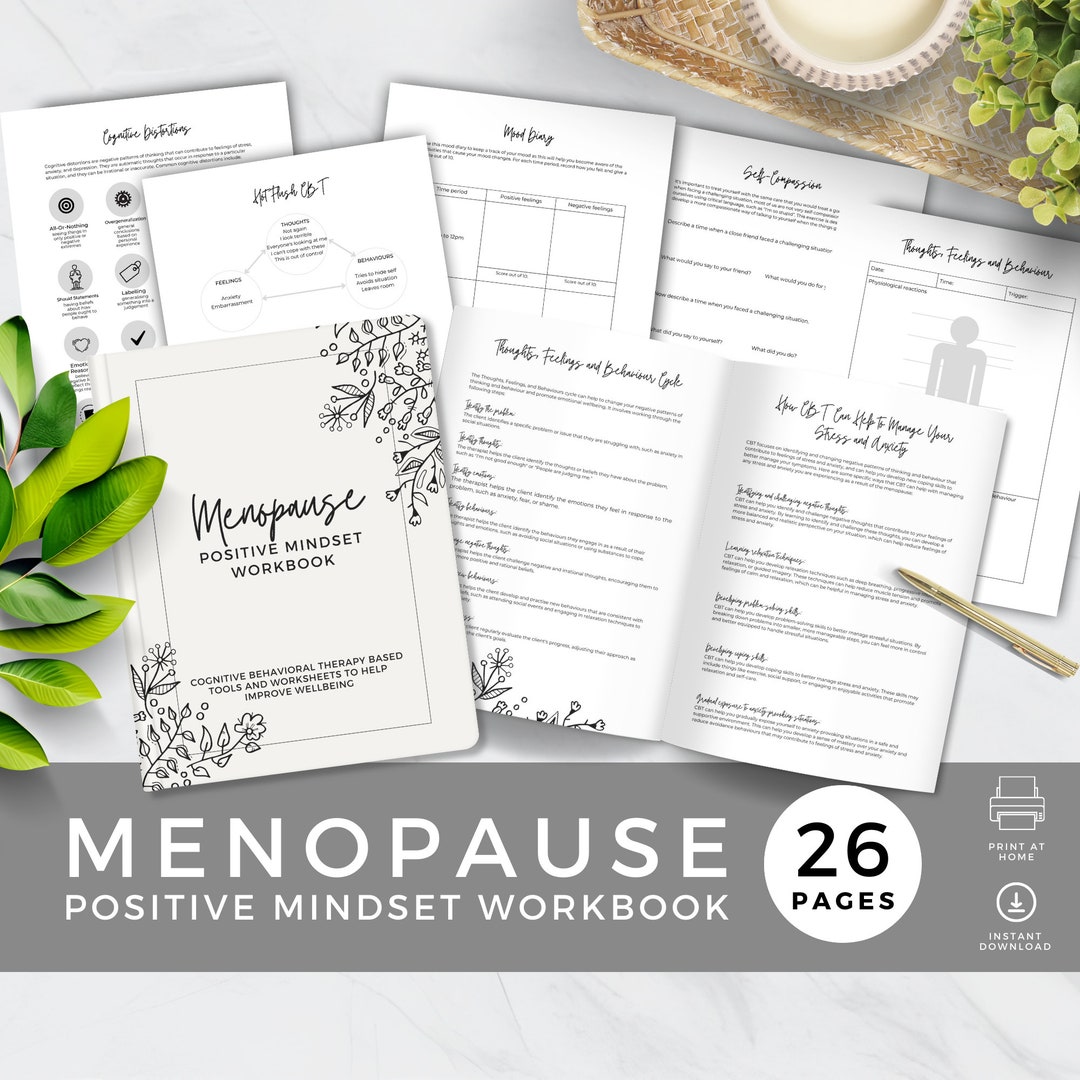 Menopause Positive Mindset Workbook, Cognitive Behavioral Therapy (CBT ...