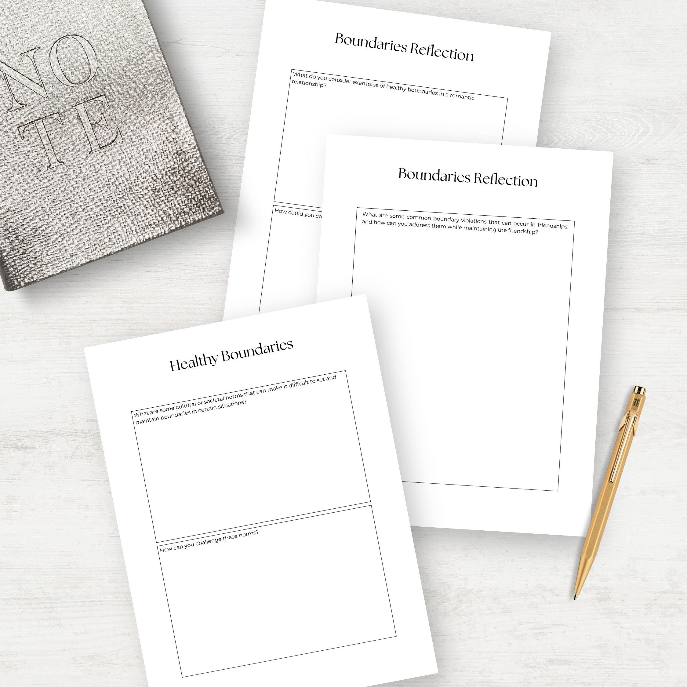 Boundaries Journal Prompts, Personal Boundary Reflection, Relationship ...