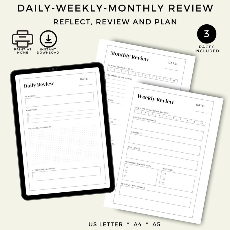 Daily Review Printable Weekly Journal Monthly Reflection Gratitude daily-review-printable-weekly-journal-monthly-reflection-gratitude