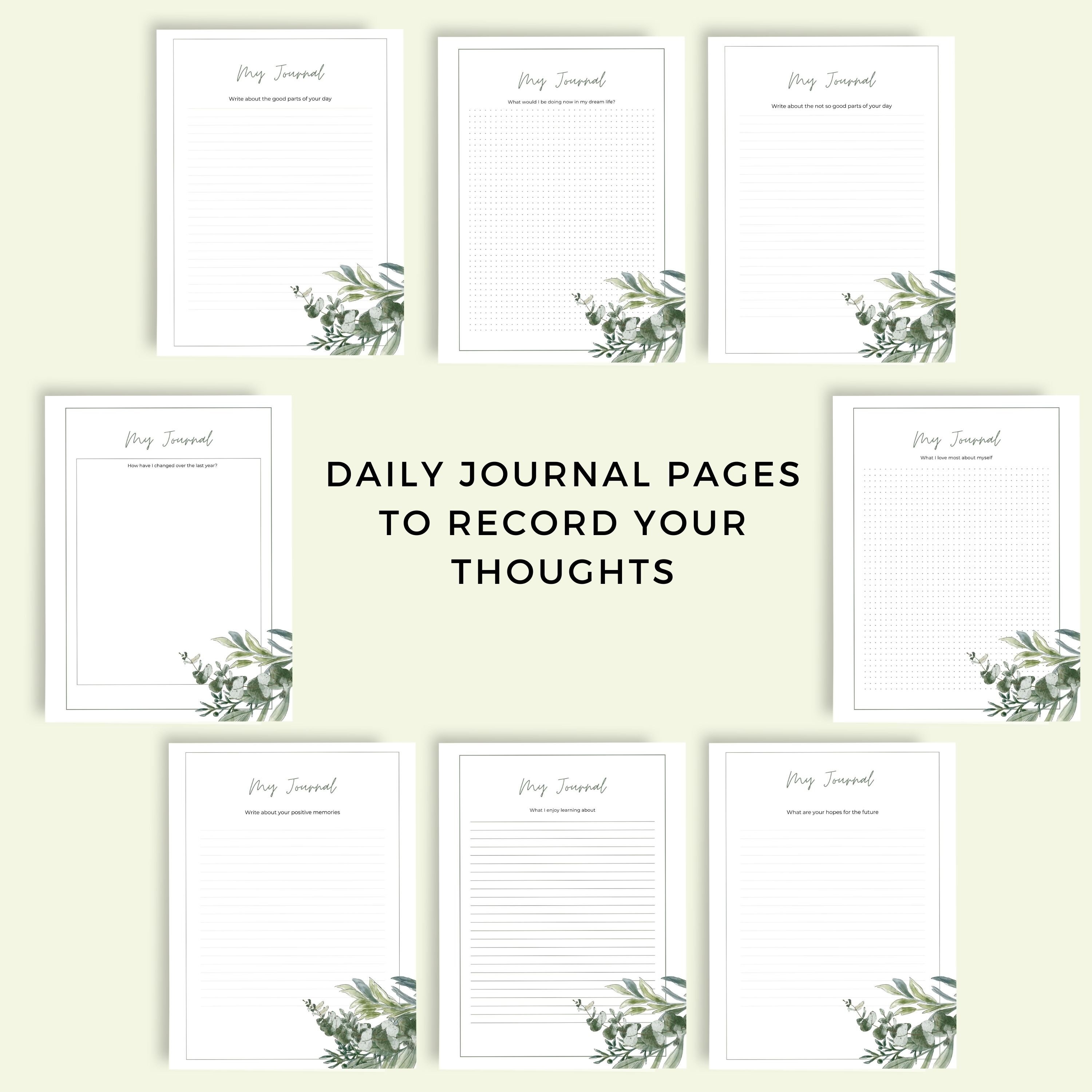Self Care Journal, Printable, Daily Journaling, Self-care Prompts ...