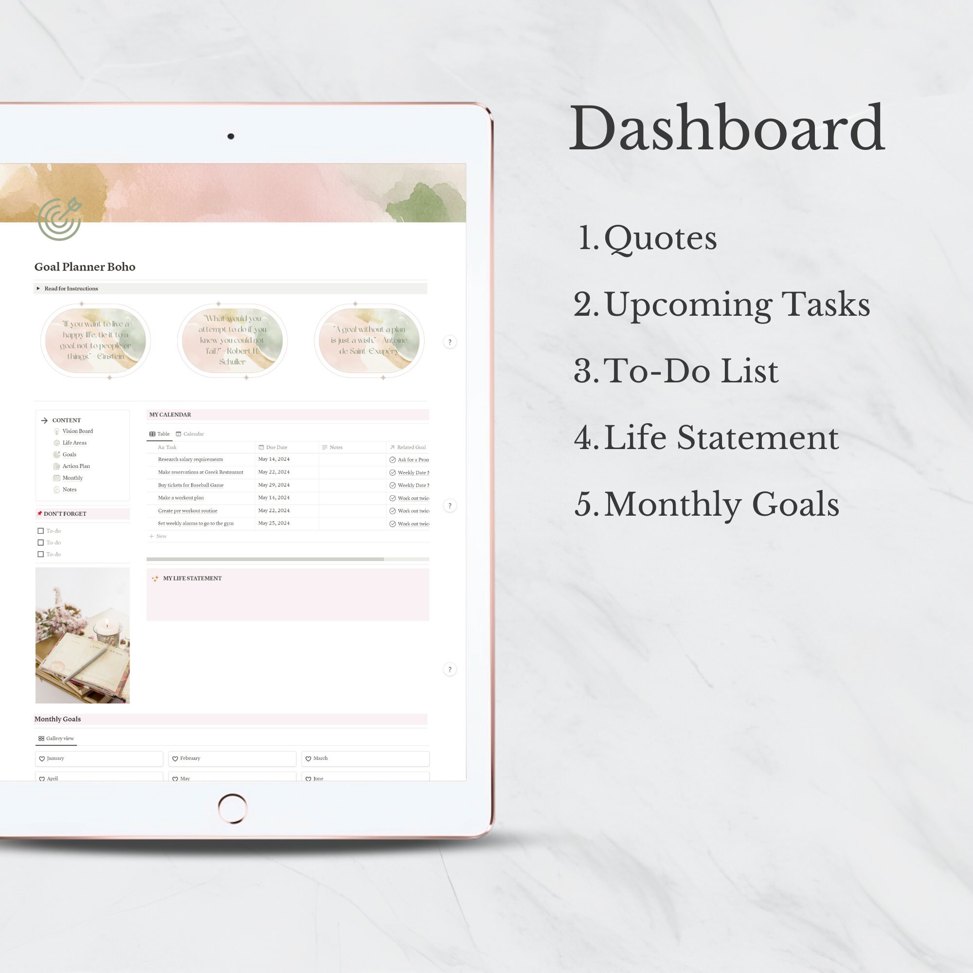 Notion Template Goal Setting, Digital Personal Life Planner, Vision ...
