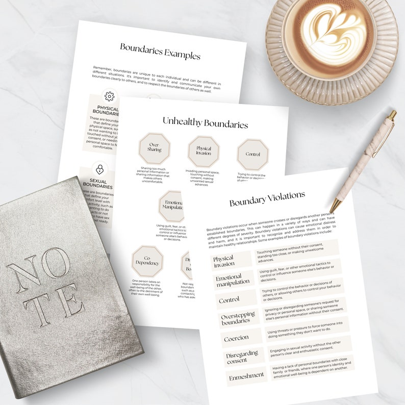 Boundary Worksheets Setting Boundaries Workbook Couples & - Etsy