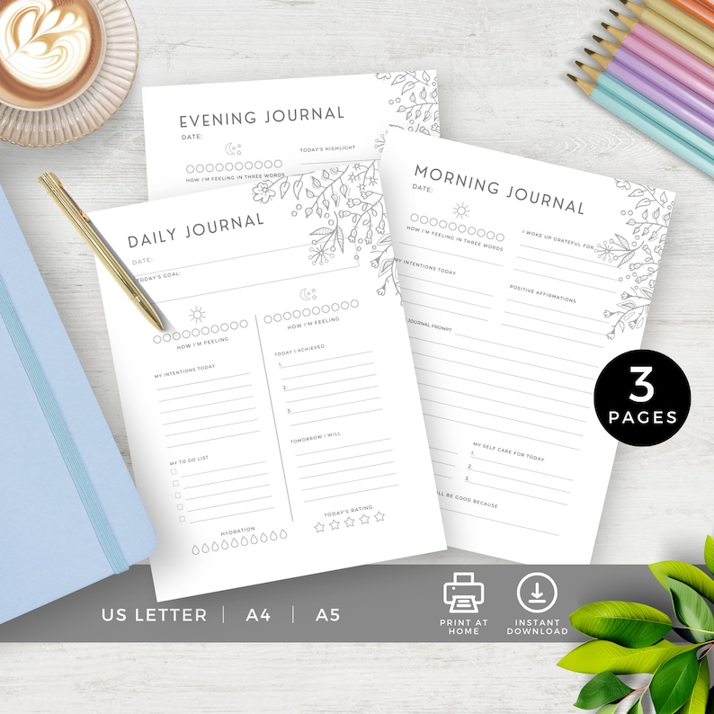 Daily Positivity Journal Printable Morning Intentions - Etsy