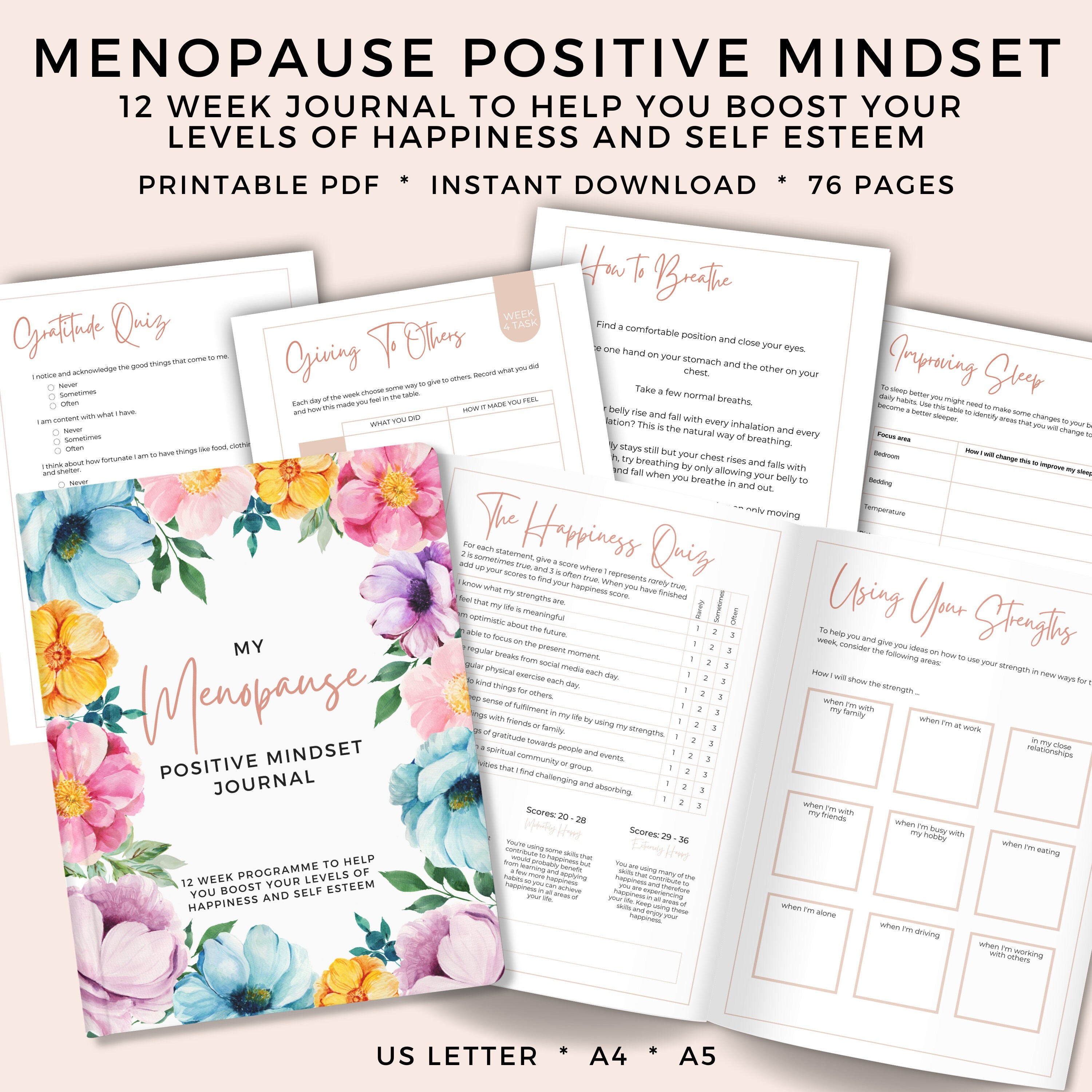 Positive Mindset Journal Printable Self Care Planner - Etsy