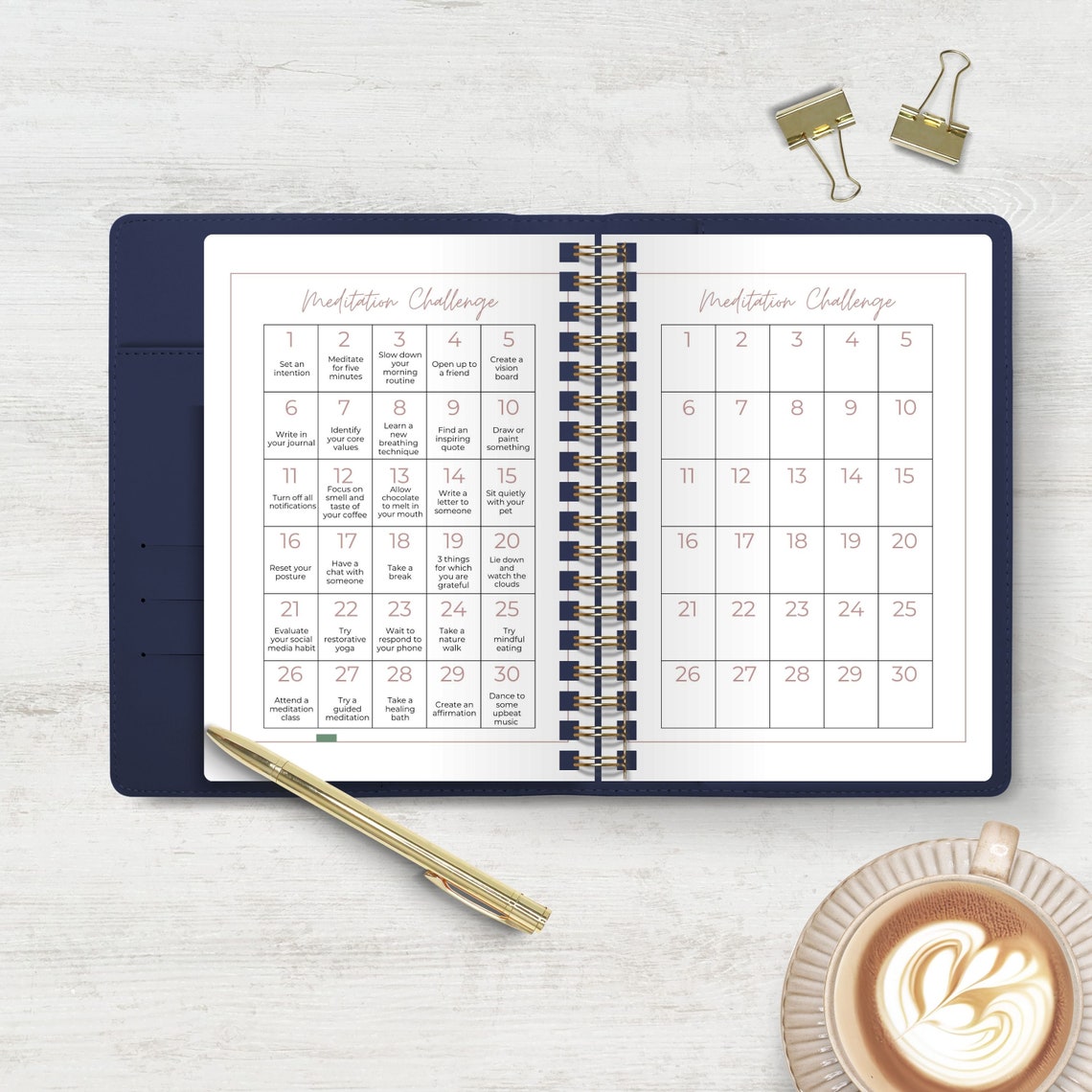 30 Day Meditation Challenge, Printable PDF, Ideas, Journal Template ...