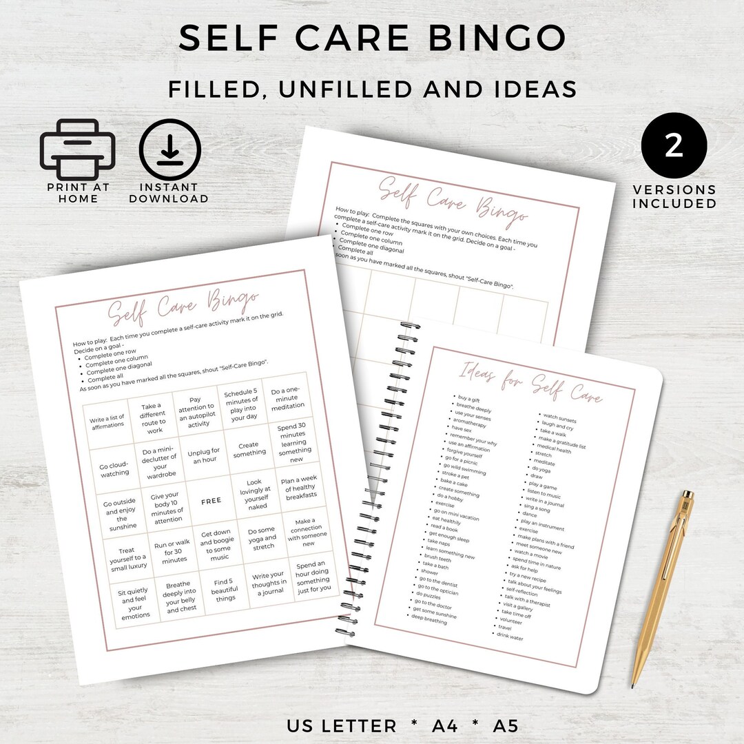 Self Care Bingo, Self-care Challenge, Wellbeing Checklist, Wellness ...