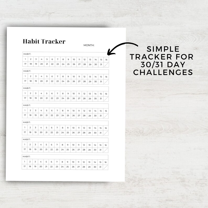 Habit Tracker Round Printable Template, Daily & Monthly Planner Insert ...
