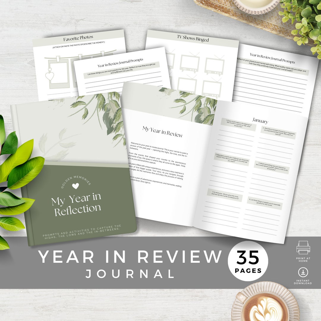 End of Year Review Journal for Seniors, Elderly Adults Memory Keeping ...
