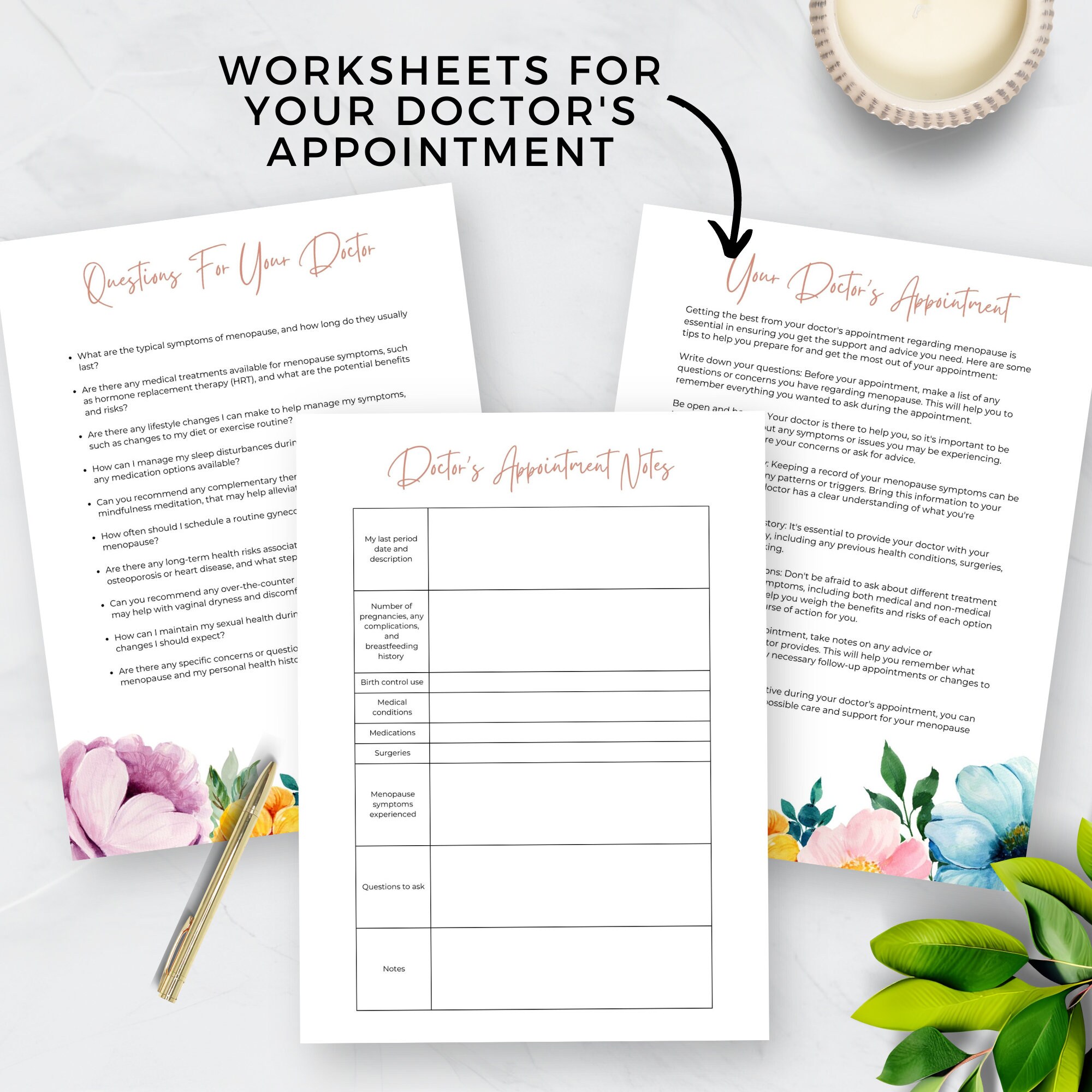 Menopause Journal for Women's Wellbeing, Health Trackers and Workbook ...