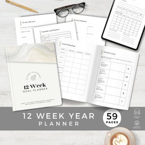 Vision Board and Goal Setting Worksheets, SMART Goal Planner Task ...