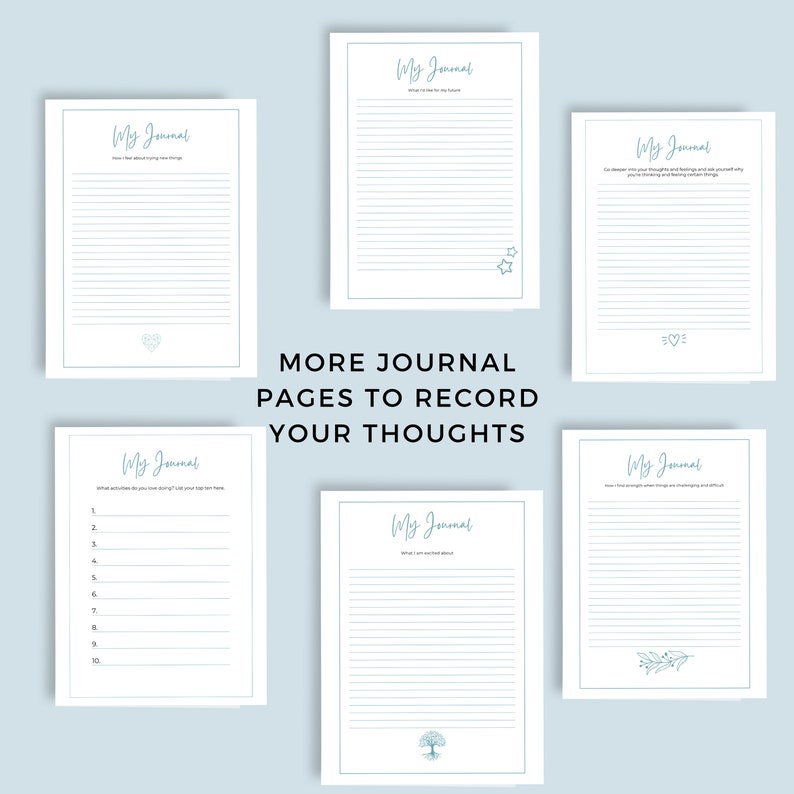 Self Care Journal, Printable, Daily Journaling Prompts, Mental Health ...