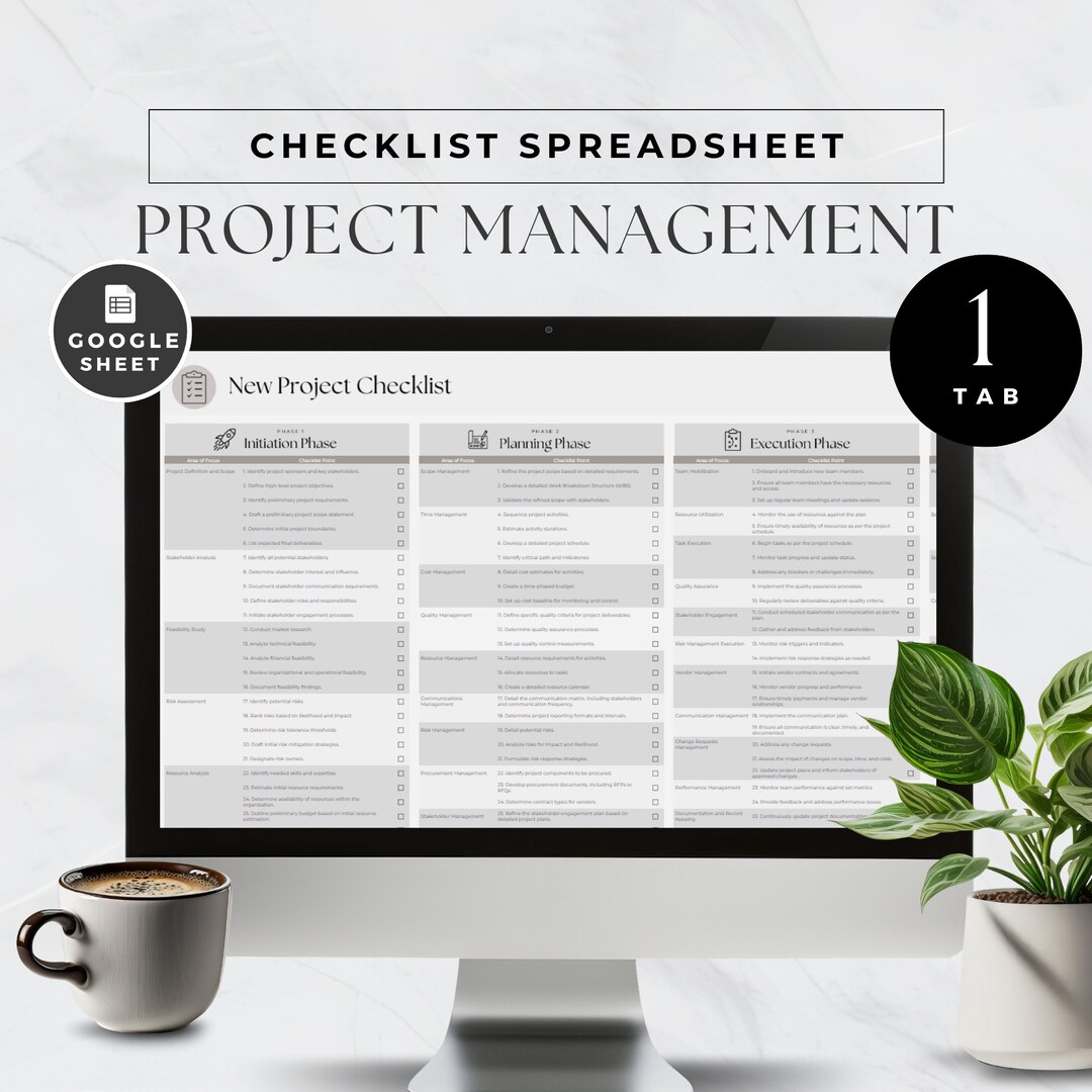 Project Checklist Template Google Sheets, Spreadsheet Management ...