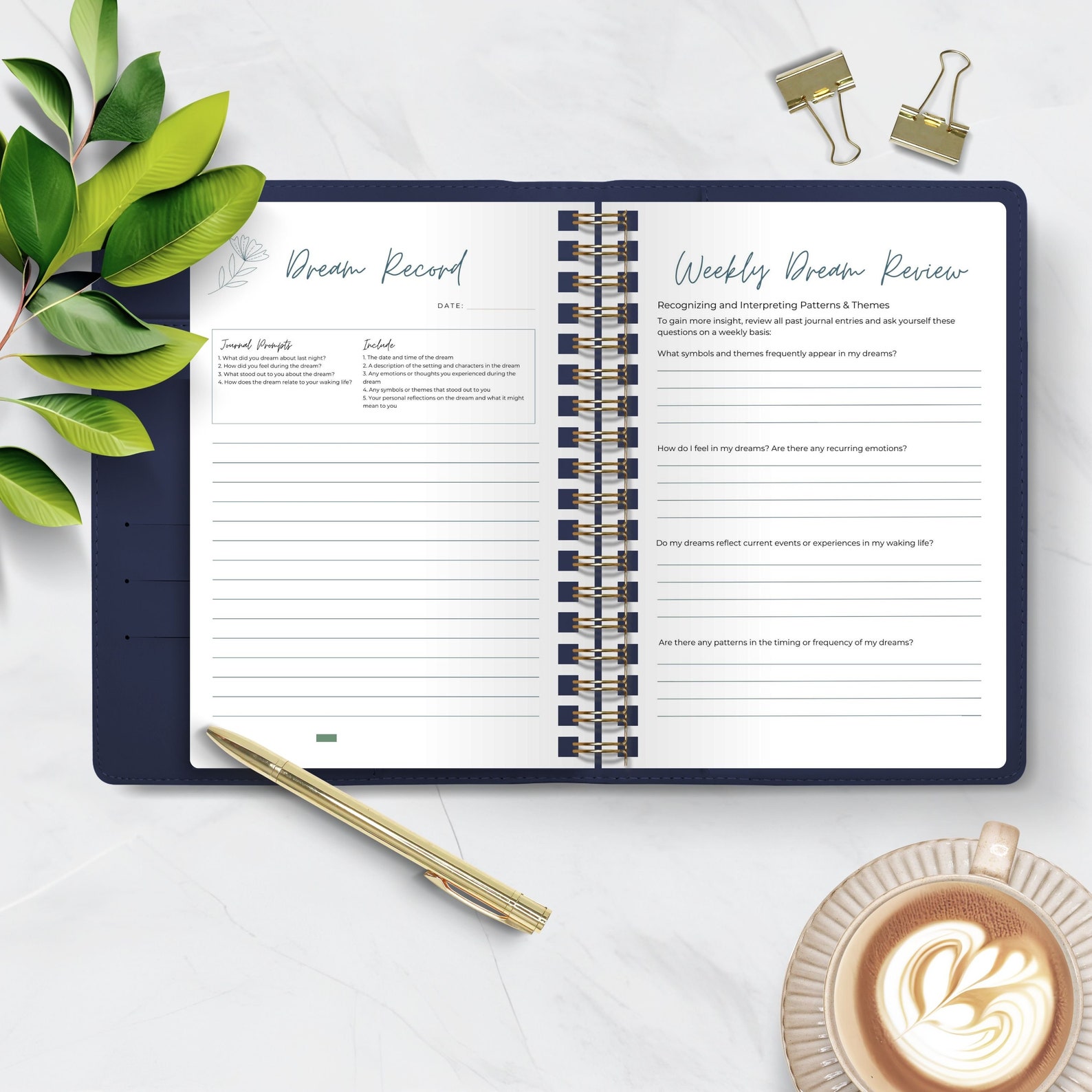 Dream Journal Printable PDF With Analysis and Interpretation Guide ...