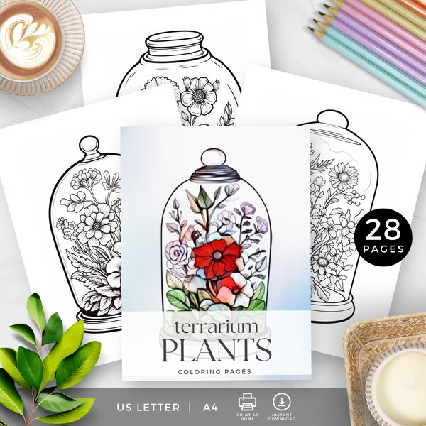 Terrarium Coloring Book - Etsy