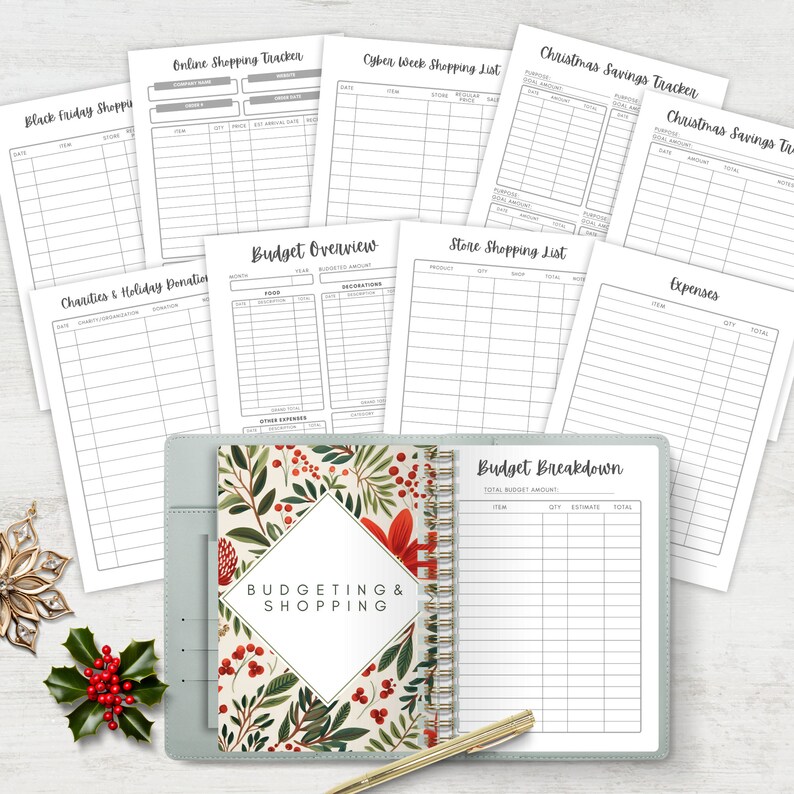 Christmas Gift Budget Template, Printable Expenses and Shopping ...