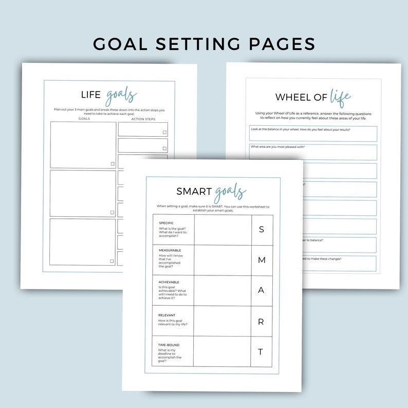 Wheel of Life Template PDF Workbook, Printable Goal Setting Worksheets ...
