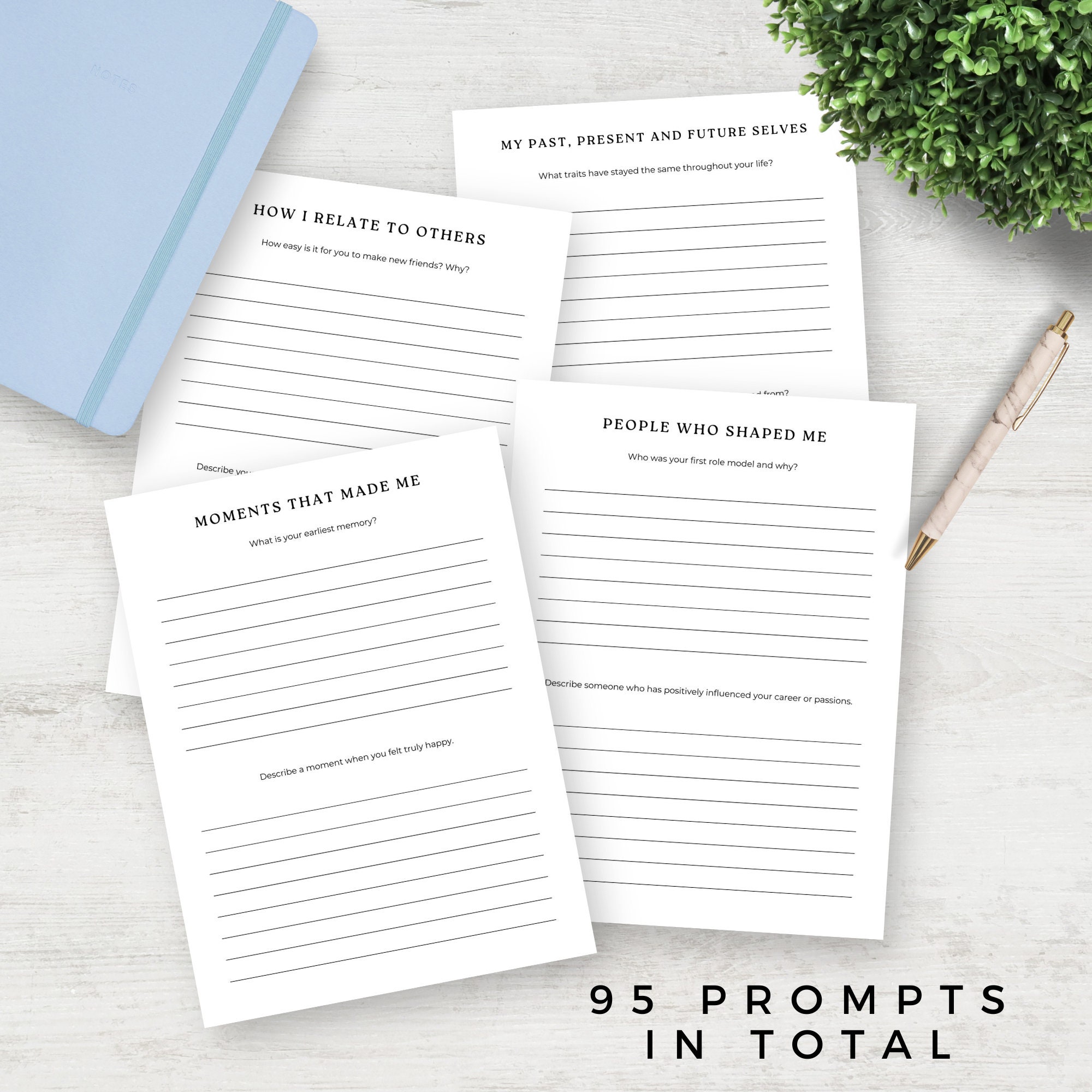 Guided Journal for Men, Who Am I Workbook, Self Discovery Worksheets ...
